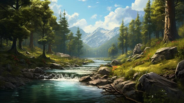 Premium AI Image | A beautiful winding river Premium AI Image | A beautiful winding river