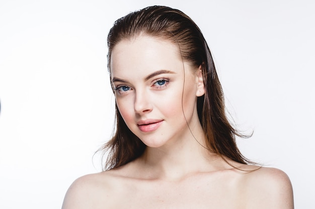 Premium Photo Beautiful Woman Face Portrait Beauty Skin Care Concept