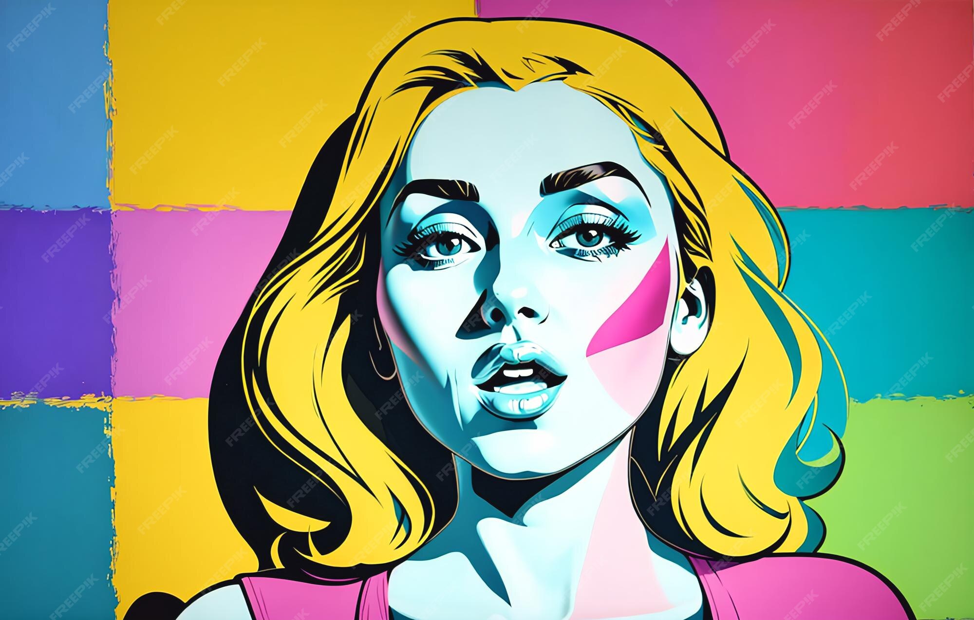 Premium Photo Beautiful Woman In Pop Art Style