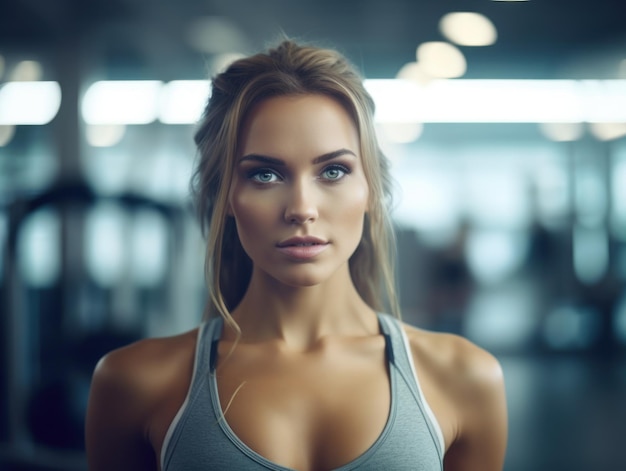 Premium Ai Image Beautiful Young Fitness Girl In Gym Female Fitness