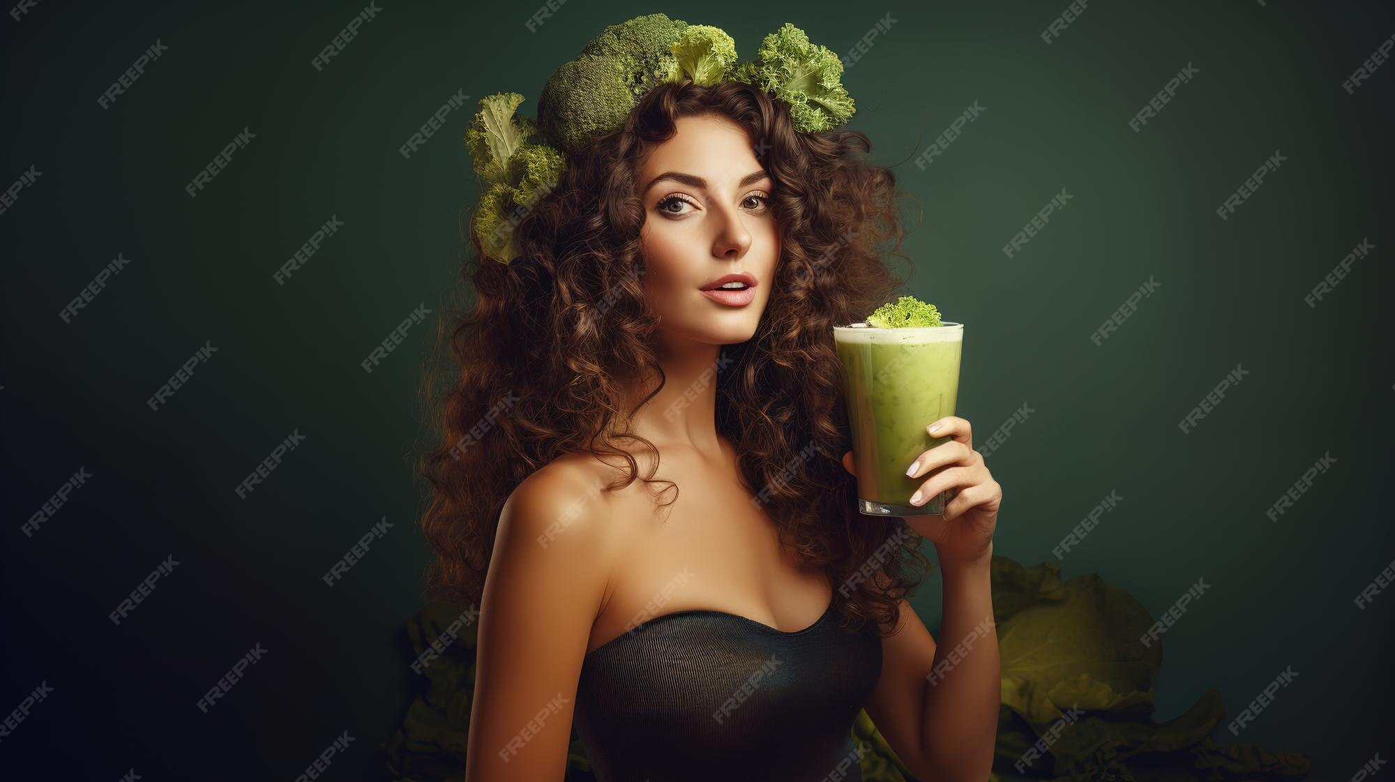 Premium Photo Beautiful Young Woman Drinking Fresh Smoothie Healthy Lifestyle Concept