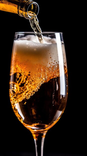 Premium Ai Image Beer Is Elegantly Poured Into A Large Glass Against