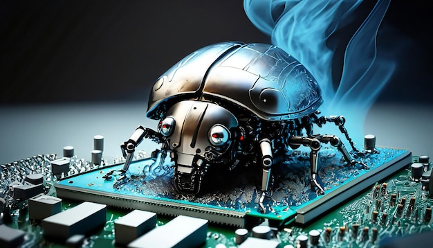 Premium AI Image | Beetle attacks and destroys electronics Concept of ... Premium AI Image | Beetle attacks and destroys electronics Concept of ...