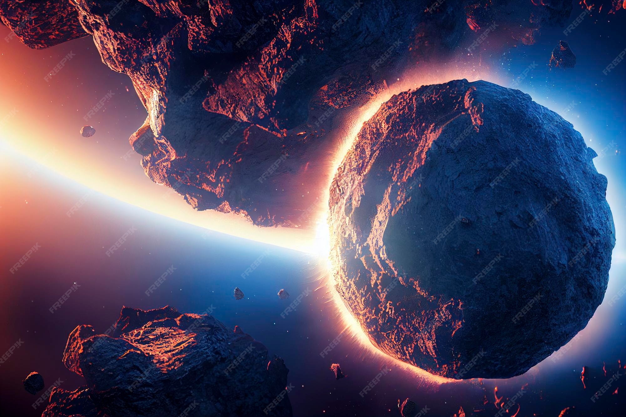 Premium Photo | Big asteroid in the space potentially hazardous ... Premium Photo | Big asteroid in the space potentially hazardous ...
