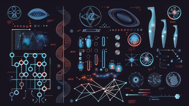 Premium Photo Big Data And Blockchain Visualization With Abstract Elements Sorting Data