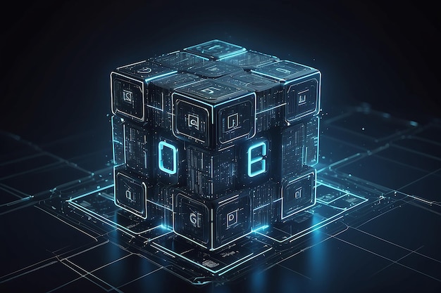 Premium Photo | Big Data Cube Quantum Computer Server Concept Background 3D Blockchain Cube ...