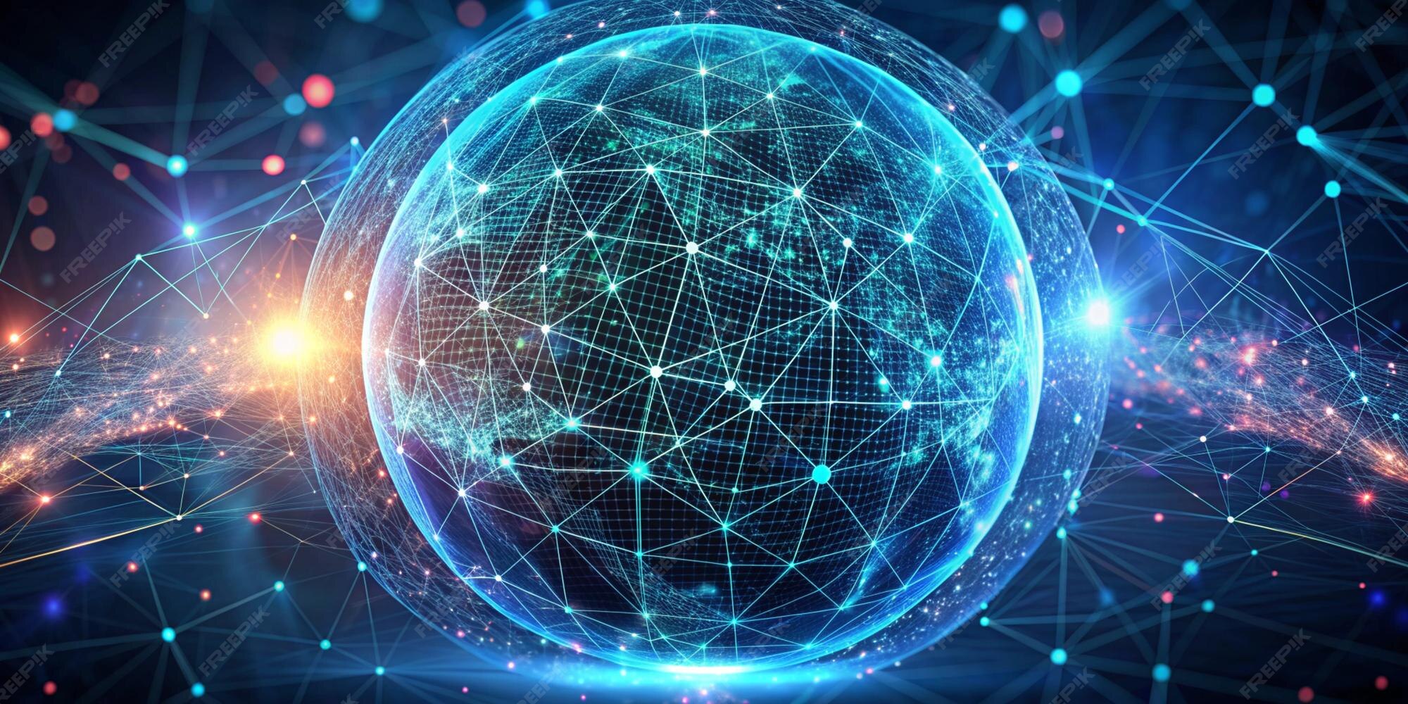 Big data sphere visualization with text HUD wireframe mesh sphere with ...