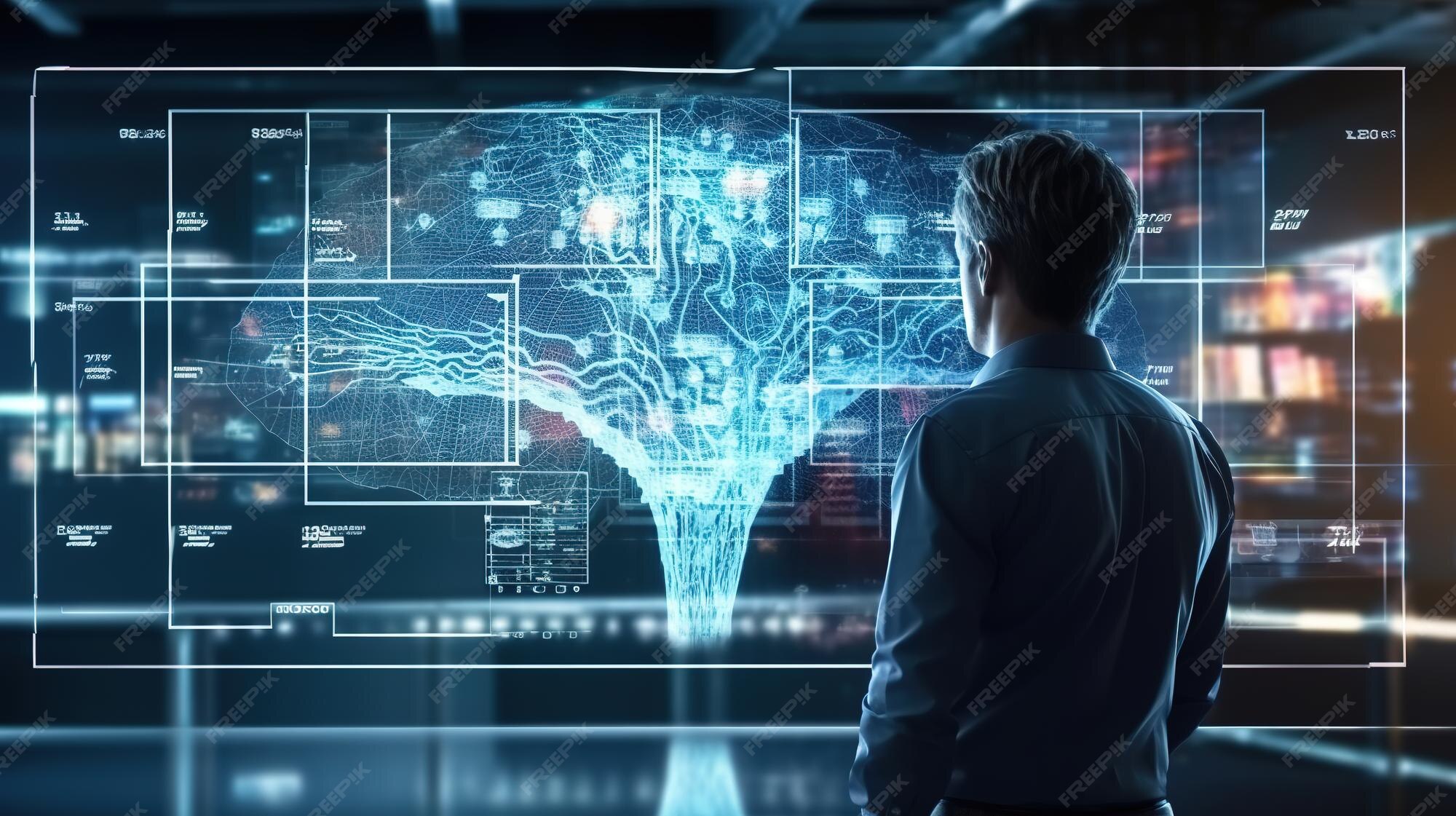 Premium AI Image | Big data technology and data science Data scientist querying analysing and ...