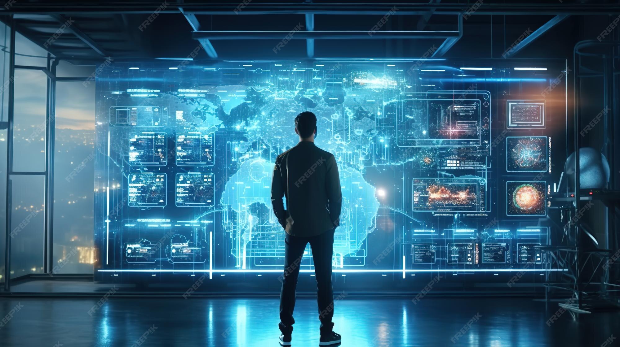 Premium AI Image | Big data technology and data science Data scientist querying analysing and ...