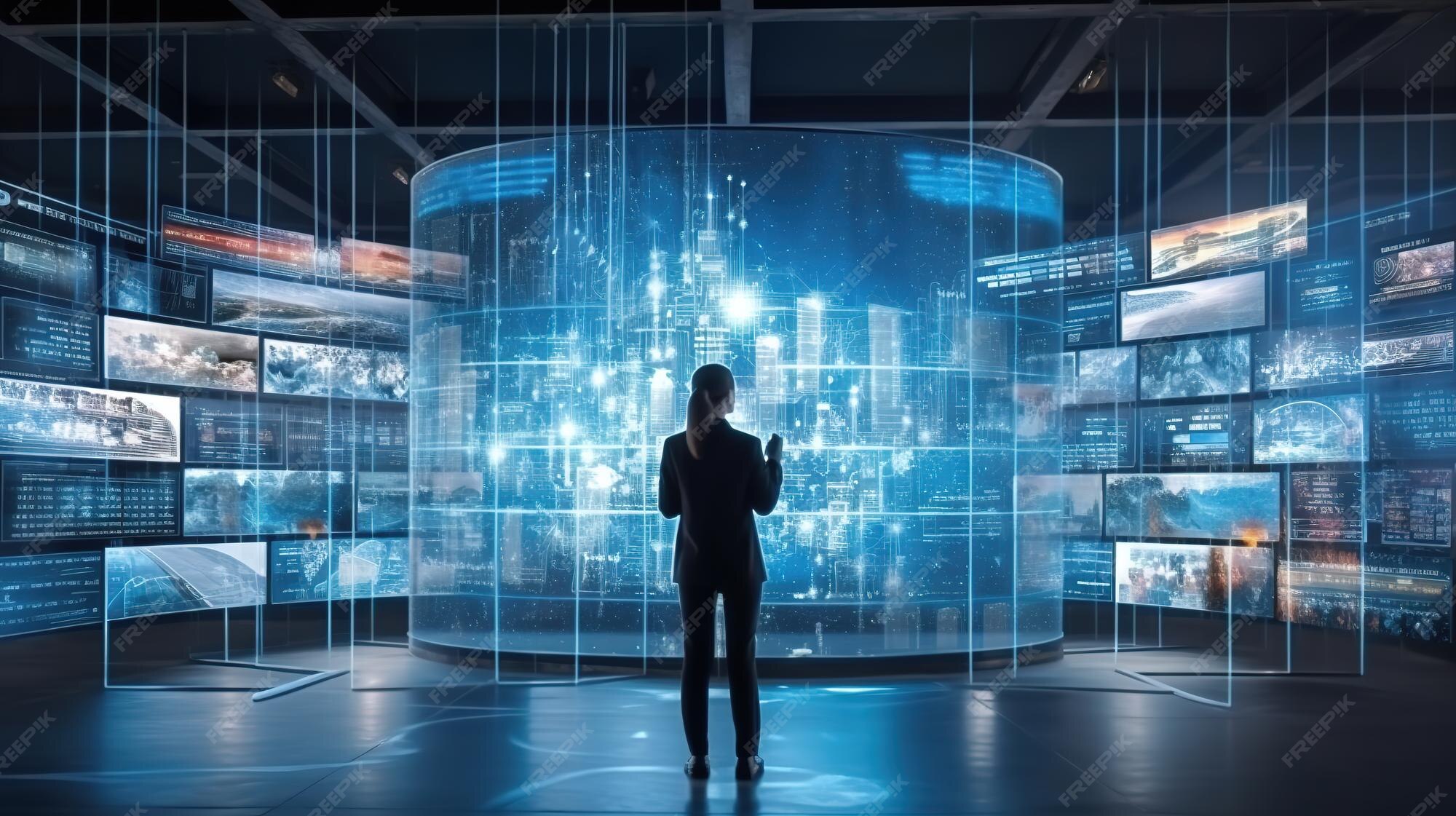 Premium AI Image | Big data technology and data science Data scientist querying analysing and ...