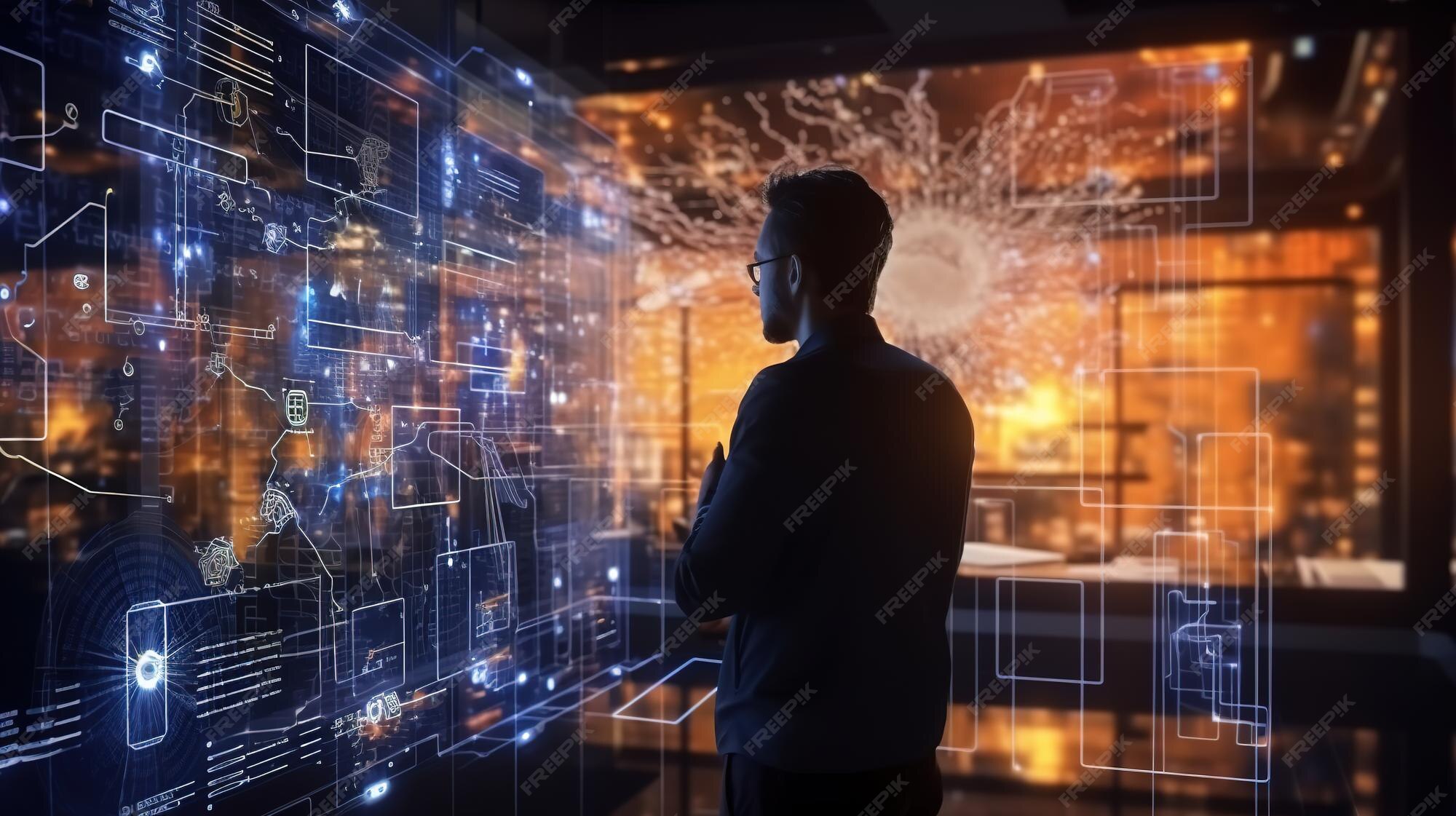 Premium AI Image | Big data technology and data science Data scientist querying analysing and ...