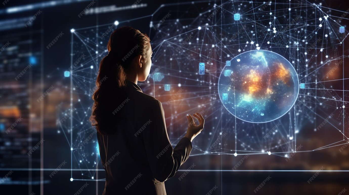 Premium AI Image | Big data technology and data science Data scientist querying analysing and ...