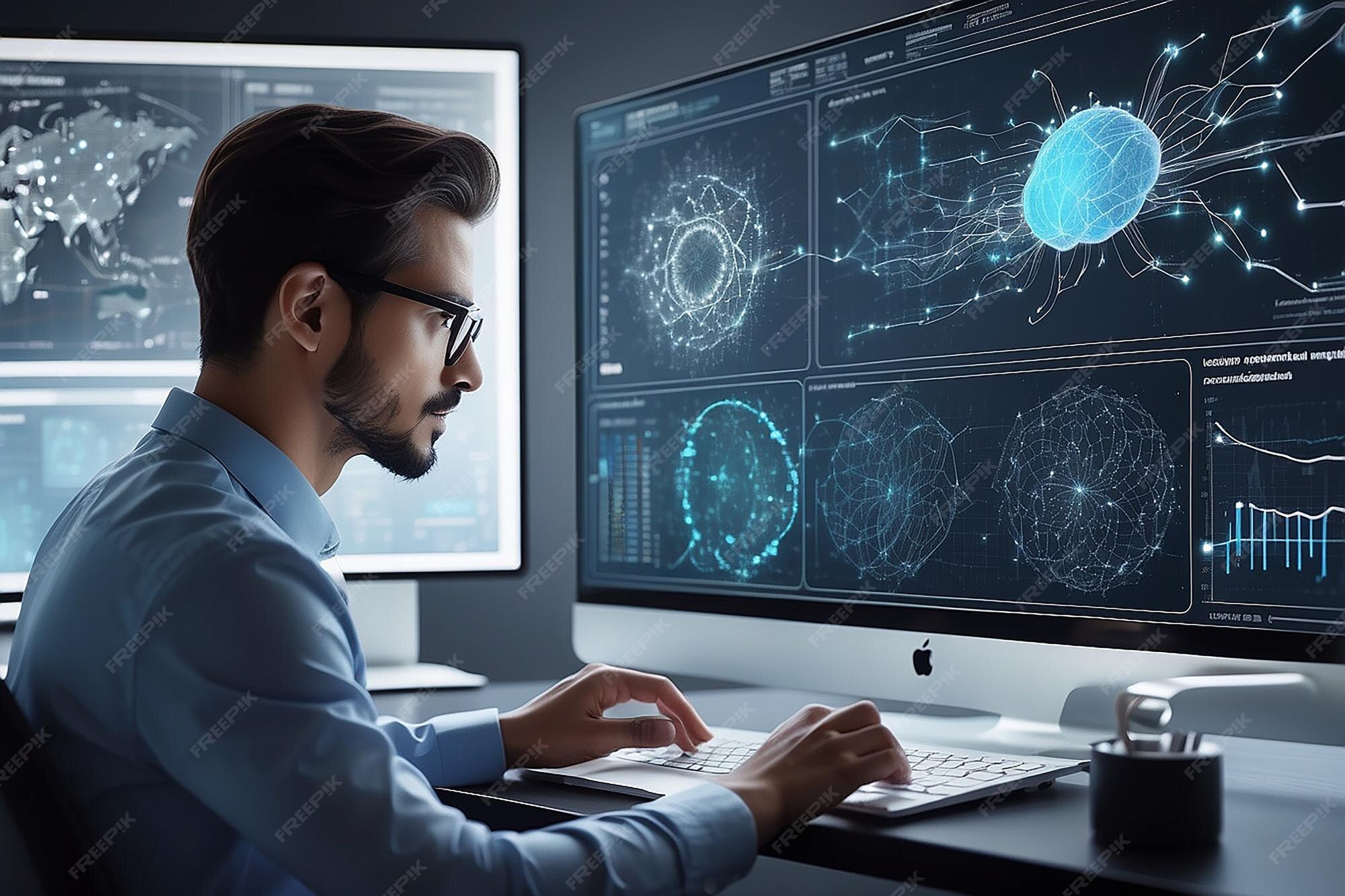 Premium Photo | Big data technology and data science Data scientist querying analysing and ...