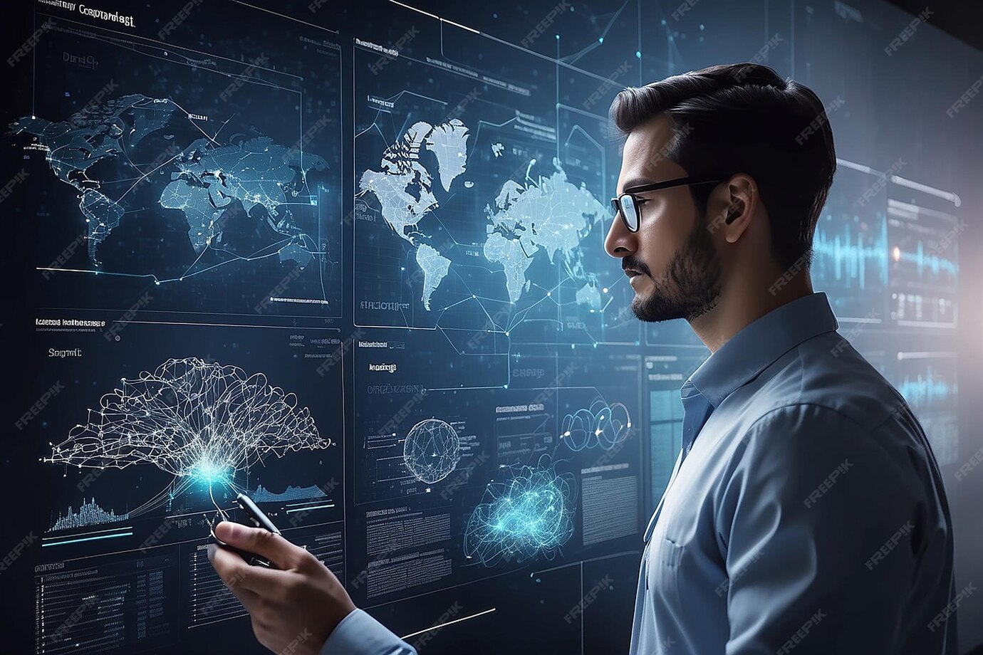 Premium Photo | Big data technology and data science Data scientist querying analysing and ...