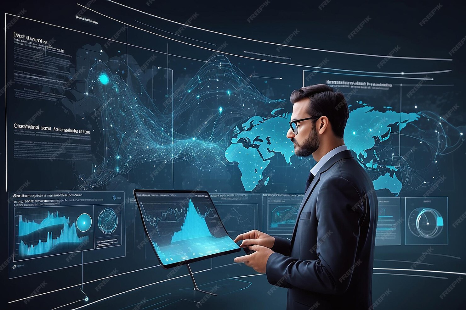 Premium Photo | Big data technology and data science Data scientist querying analysing and ...