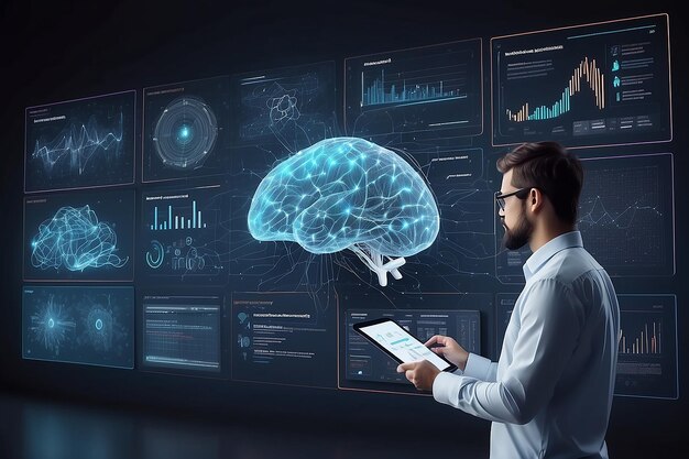 Premium Photo | Big data technology and data science Data scientist querying analysing and ...