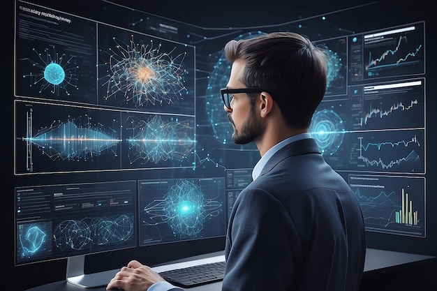 Premium Photo | Big data technology and data science Data scientist ...