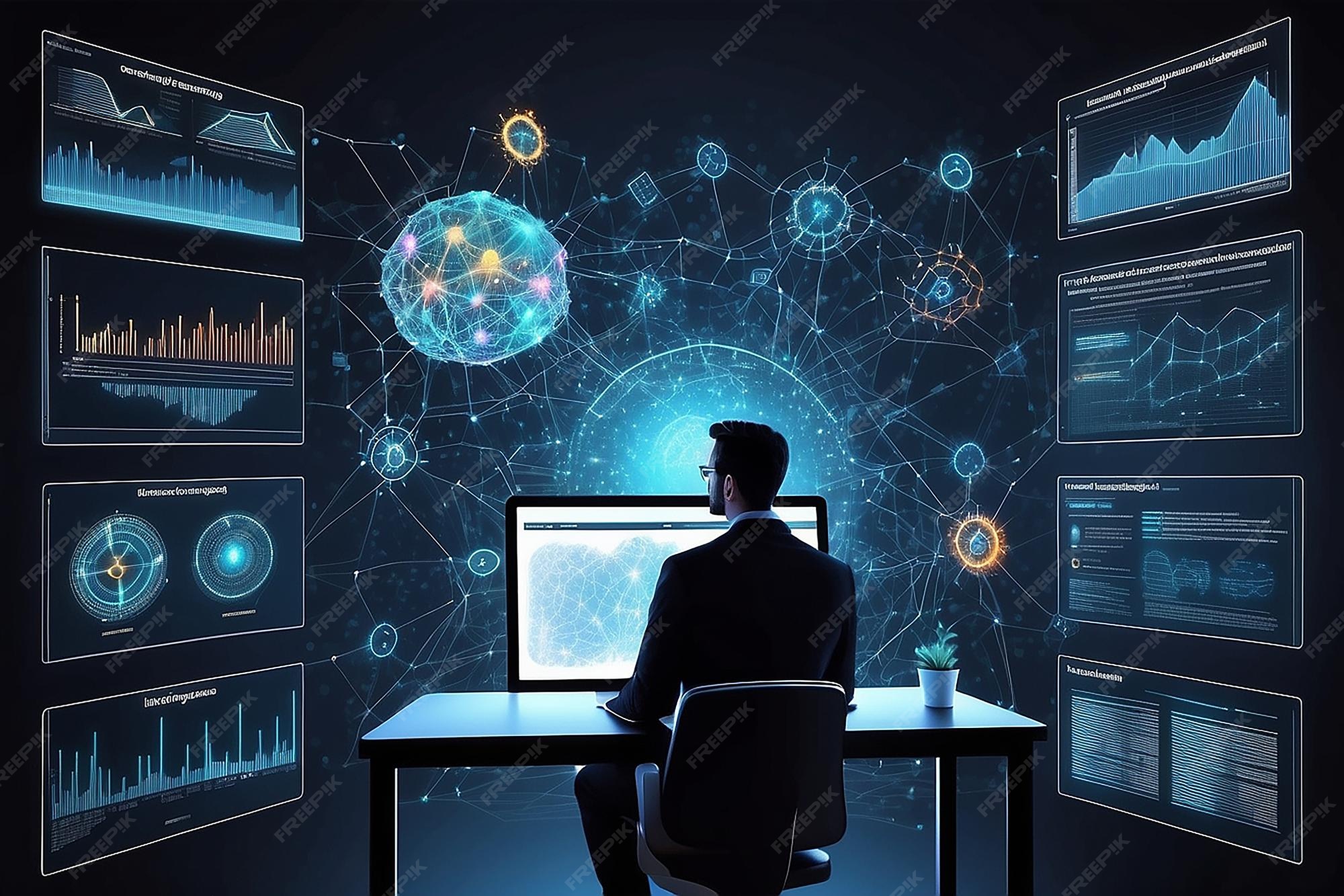 Premium Photo | Big data technology and data science Data scientist querying analysing and ...