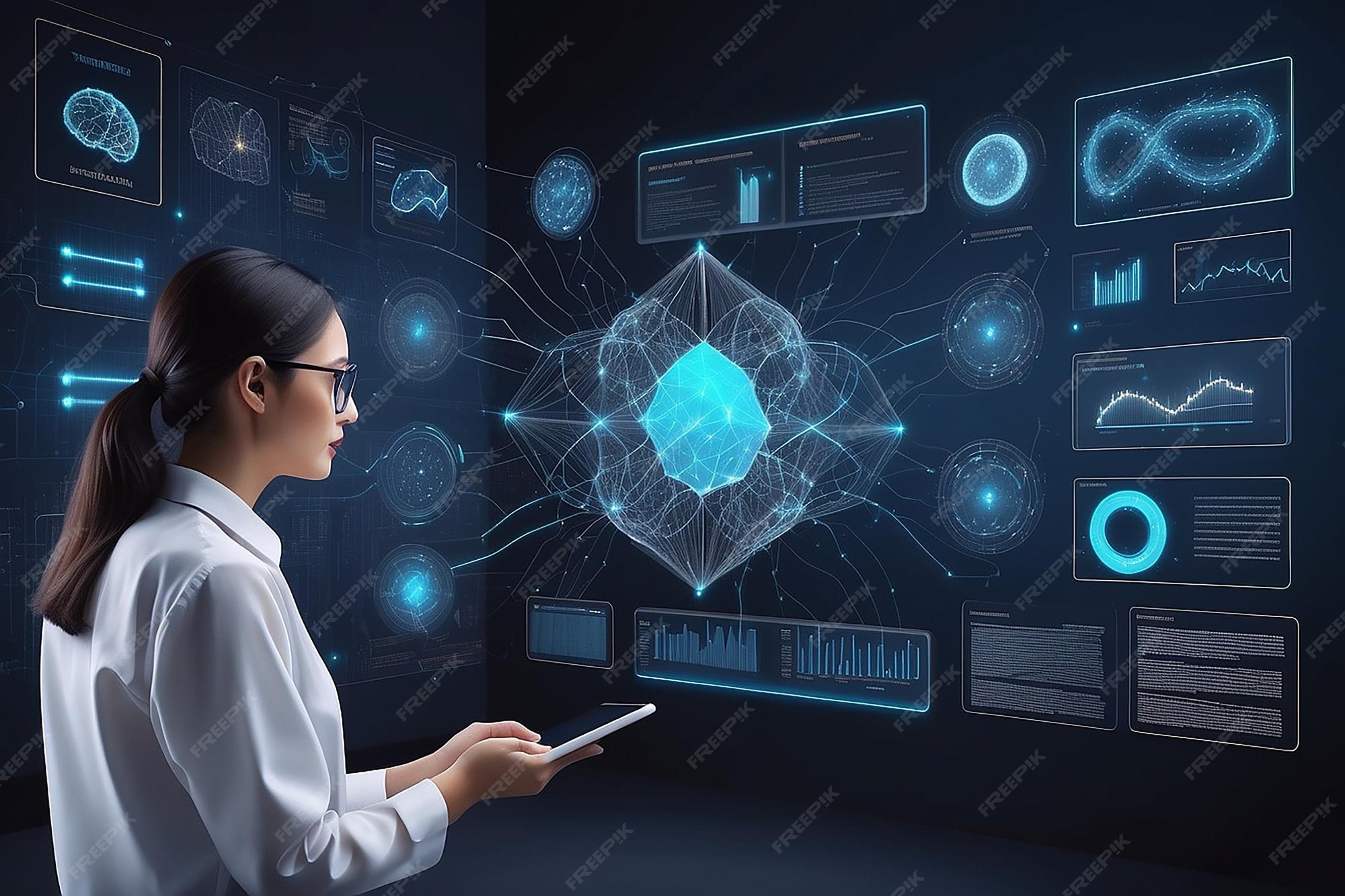 Premium Photo | Big data technology and data science Data scientist querying analysing and ...