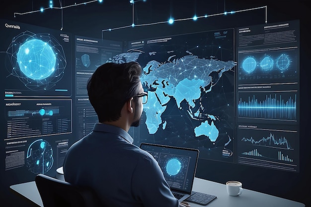 Premium Photo | Big data technology and data science Data scientist ...