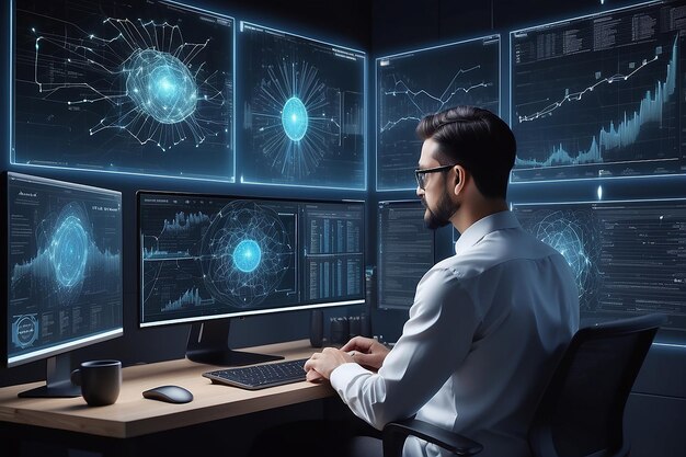 Premium Photo | Big data technology and data science Data scientist ...