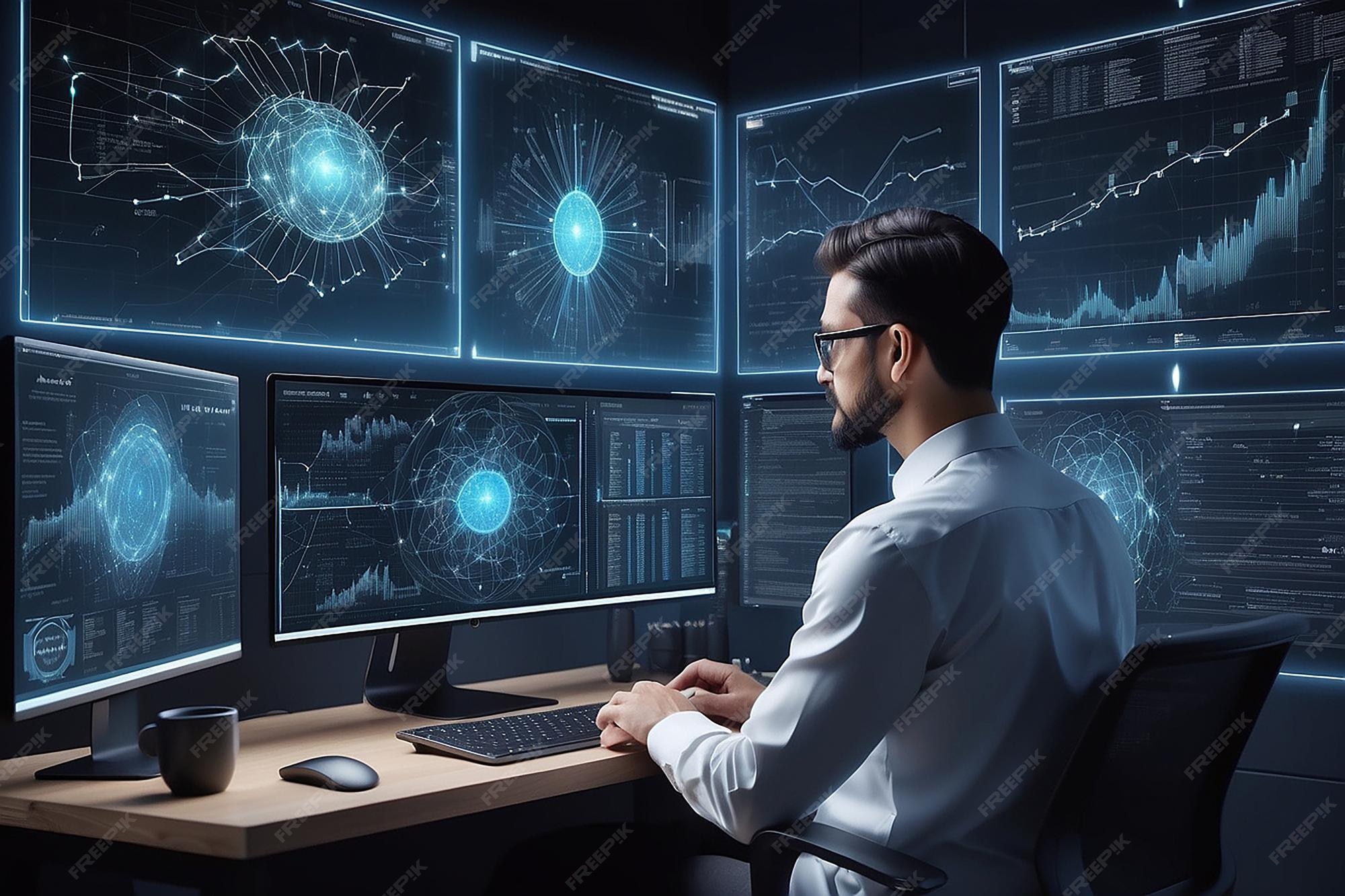 Premium Photo | Big data technology and data science Data scientist querying analysing and ...