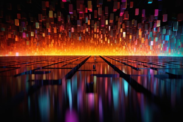 Premium AI Image | Big data technology and data science in neon glow ... Premium AI Image | Big data technology and data science in neon glow ...