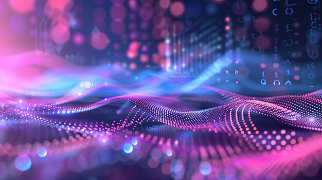 Premium Photo | Big data visualization with abstract streams and binary code