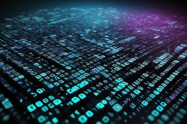 Binary Code Background Abstract Technology Digital Binary Data And Secure Data Concept 3d