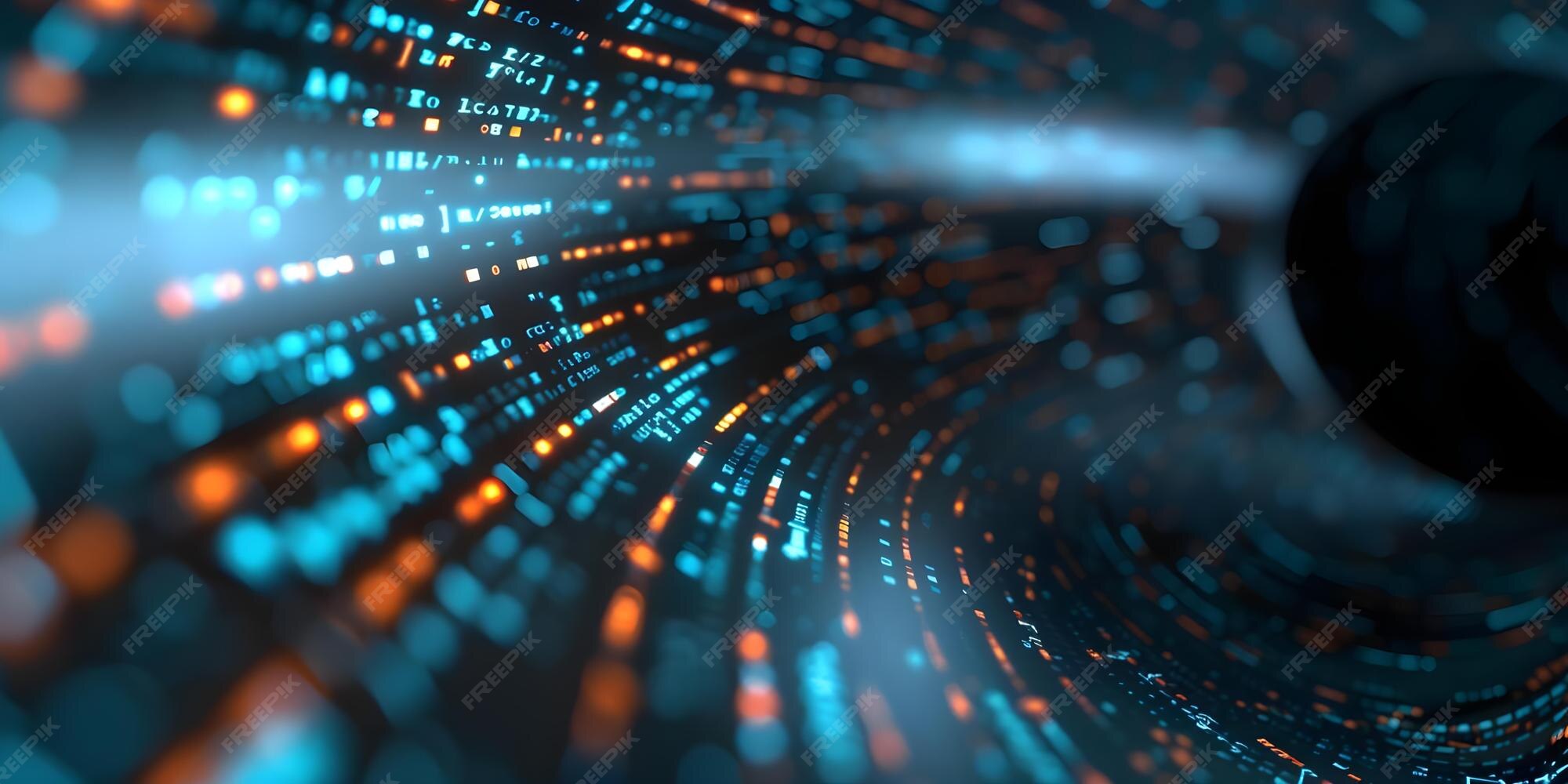 Binary Code Creates a Vortex of Data Flow in a Complex Network Concept ...