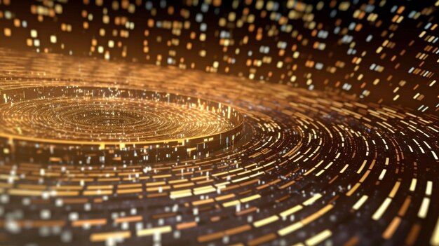 Premium Ai Image Binary Code Moving Through A Vortex In The Backdrop With Depth Of Field Is A