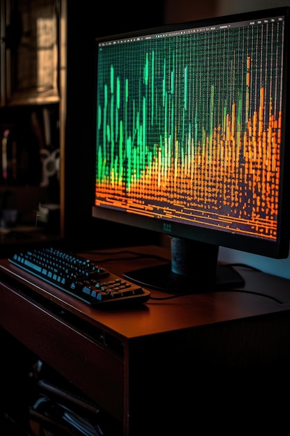 Premium Photo Binary Code Streaming On A Computer Screen Created With Generative Ai