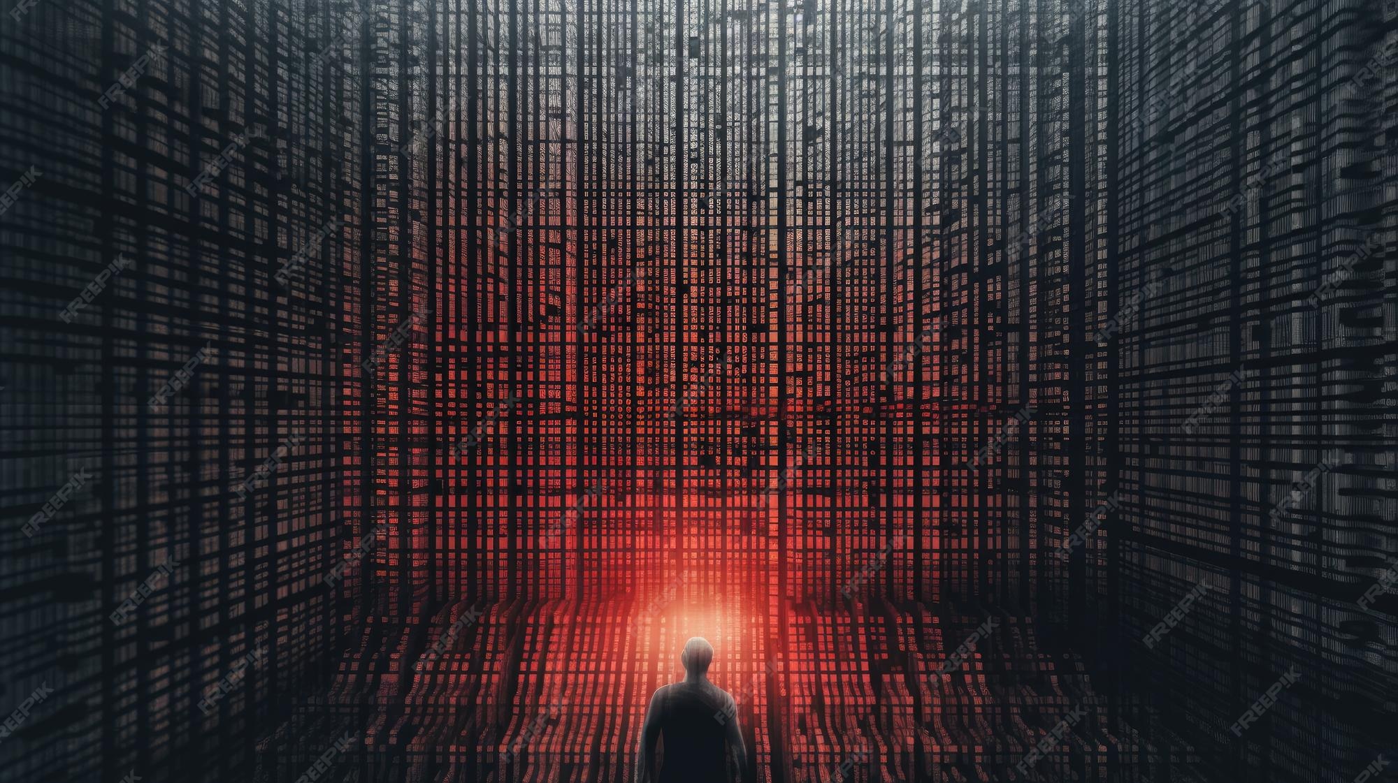 Premium Ai Image Binary Code And An Unrecognizable Hacker Made Using Generative Ai Tools