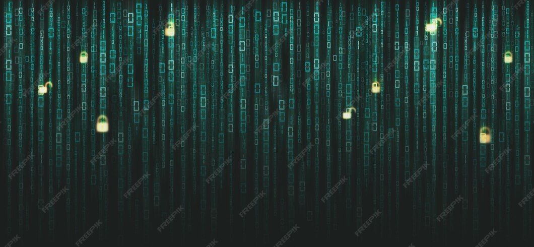 Premium Photo | Binary matrix code on the screen. numbers of the ...