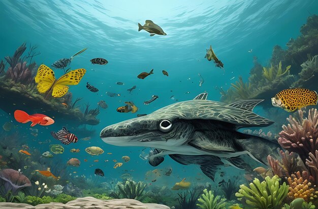 Premium AI Image | Biodiversity Beneath the Surface Premium AI Image | Biodiversity Beneath the Surface