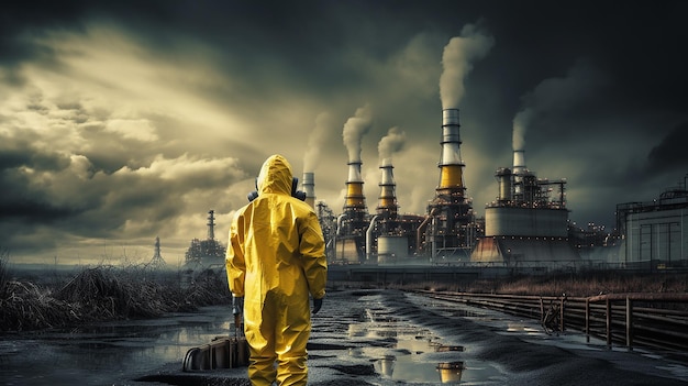 Premium AI Image | Biohazard Ready Individual in Yellow Hazmat Suit and ... Premium AI Image | Biohazard Ready Individual in Yellow Hazmat Suit and ...