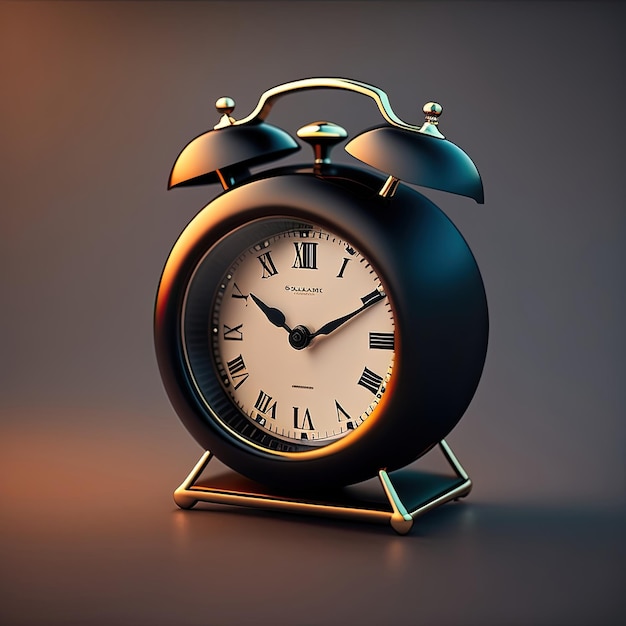 Premium AI Image | Black Alarm Clock Premium AI Image | Black Alarm Clock