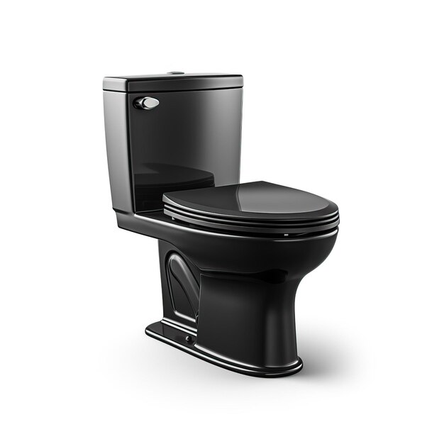 Premium Photo Black Color Toilet Flat Vector White Background Isolated