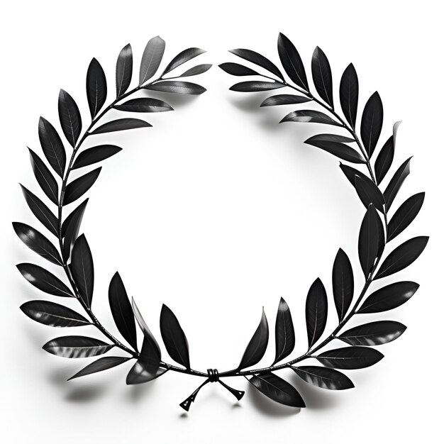 Premium AI Image | Black Laurel wreath Isolated on White Background Premium AI Image | Black Laurel wreath Isolated on White Background