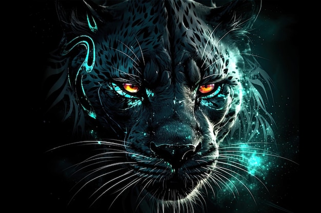 Premium AI Image | A black panther with glowing eyes Premium AI Image | A black panther with glowing eyes