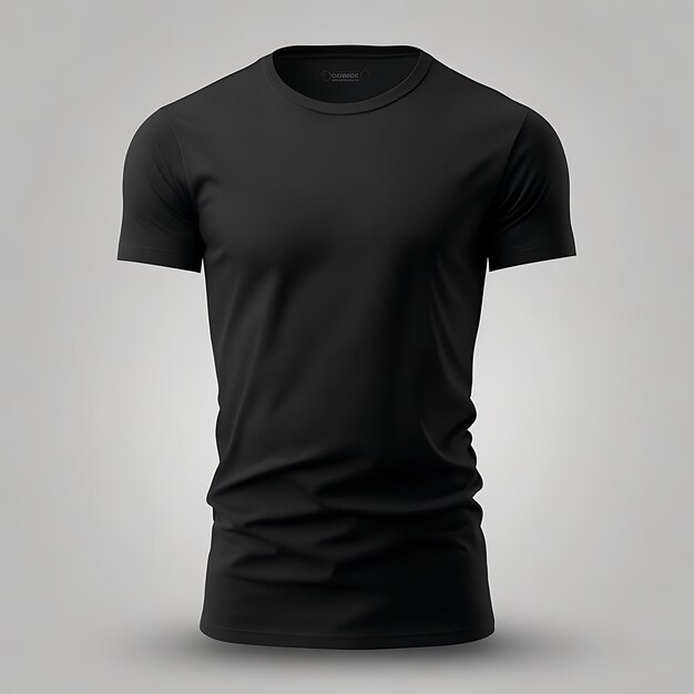 Premium Ai Image Black Tshirt Mens Nice Mockup White Background T