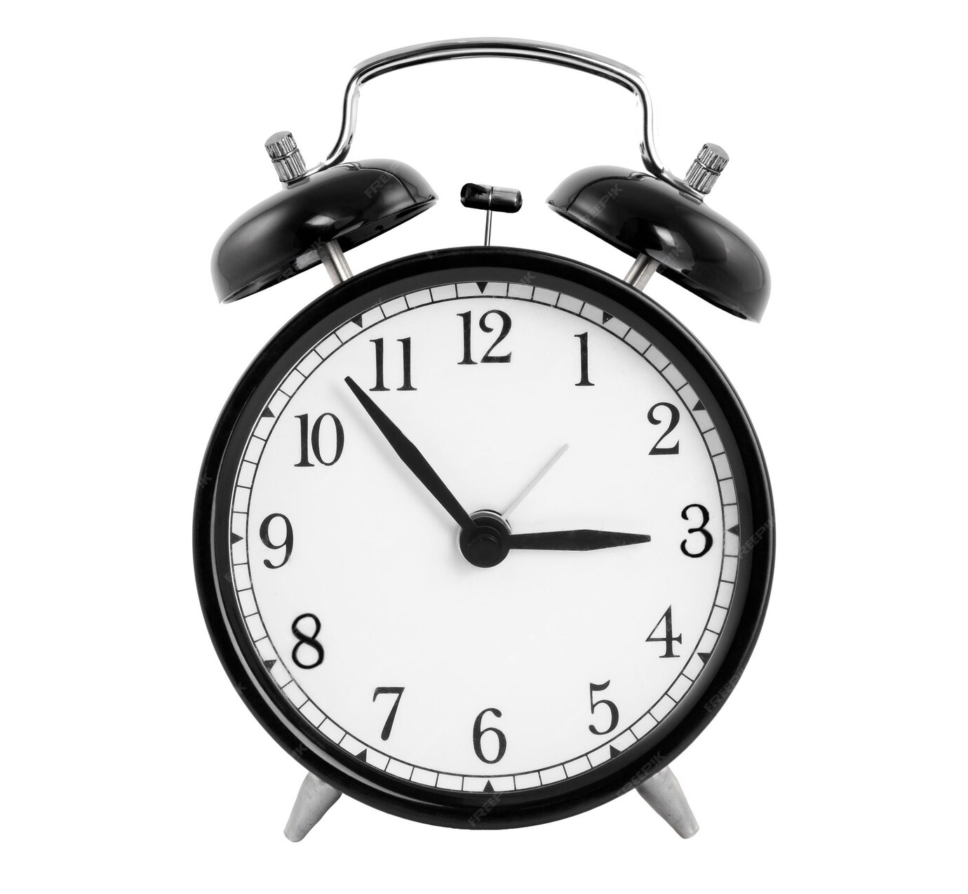 Premium Photo Black Vintage Old Style Alarm Clock Isolated On White