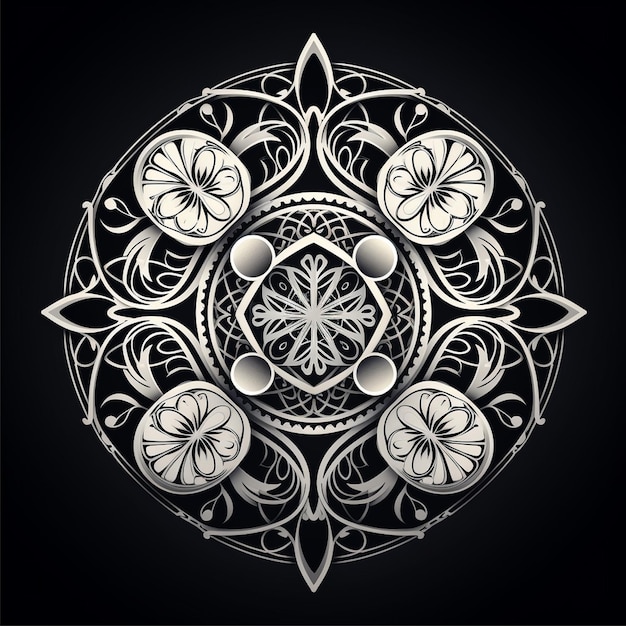 Premium Ai Image A Black Amp White Decorative Elements