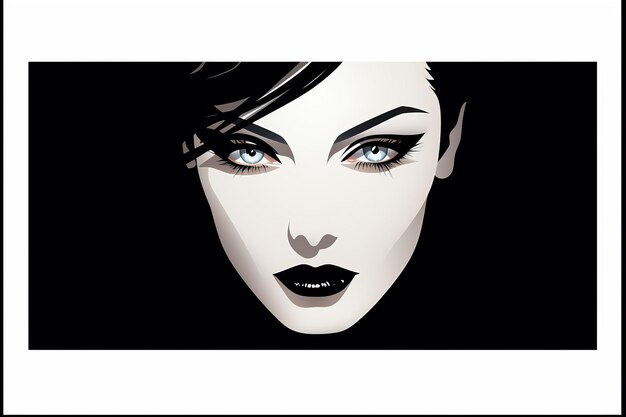 Premium Ai Image A Black And White Illustration Of A Womans Face