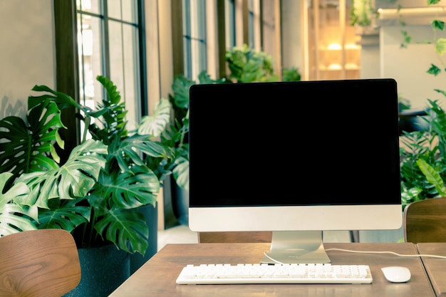 Premium Photo | Blank screen desktop computer in office room. Premium Photo | Blank screen desktop computer in office room.