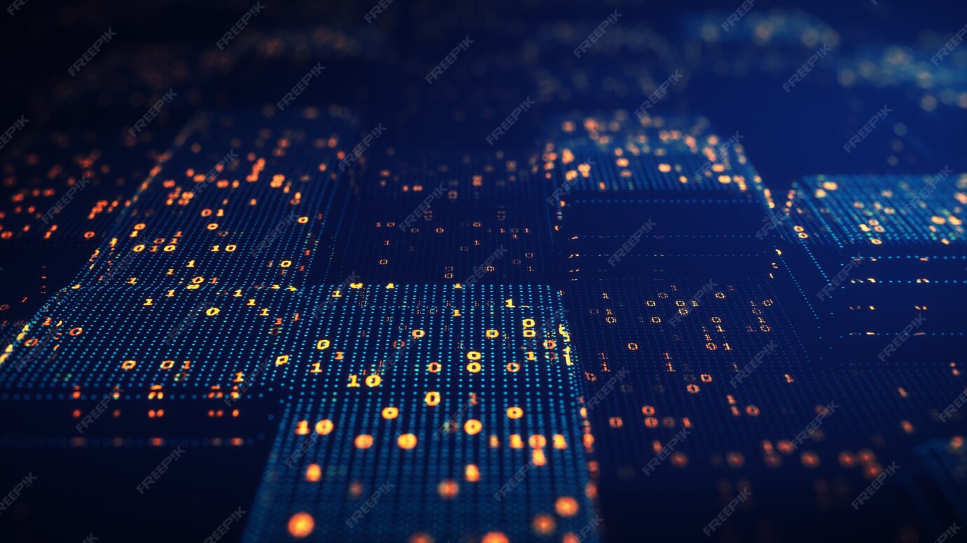 Premium Photo | Block chain concept. Big data binary code futuristic information technology ...