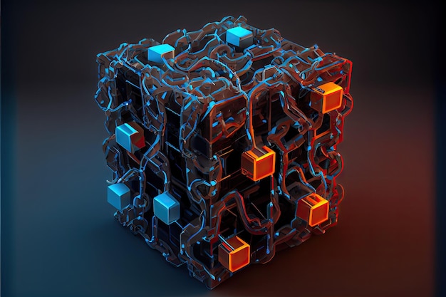 Premium Photo | Block chain concept Chain of network connections Premium Photo | Block chain concept Chain of network connections