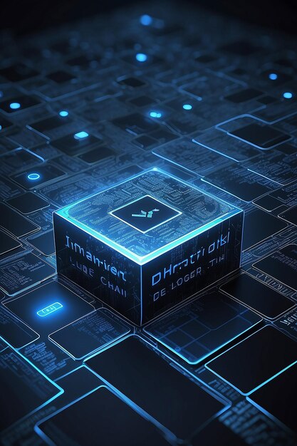 Blockchain network concept Distributed ledger technology Block chain text and computer ...