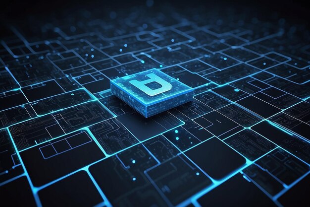 Blockchain network concept Distributed ledger technology Block chain text and computer ...