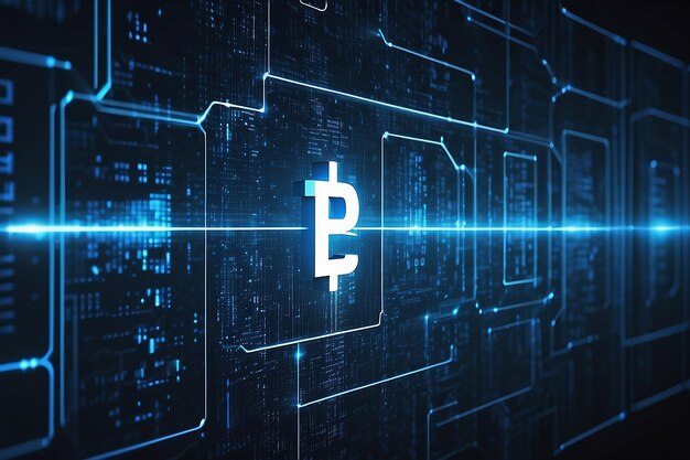 Blockchain network concept Distributed ledger technology Block chain text and computer ...